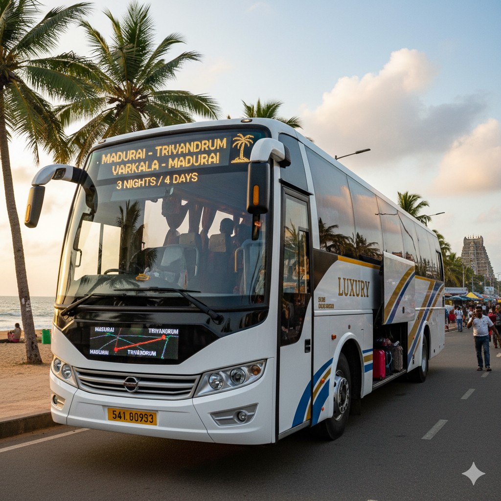 Madurai – Trivandrum – Varkala – Madurai: 3 Nights / 4 Days 53-Seater ...